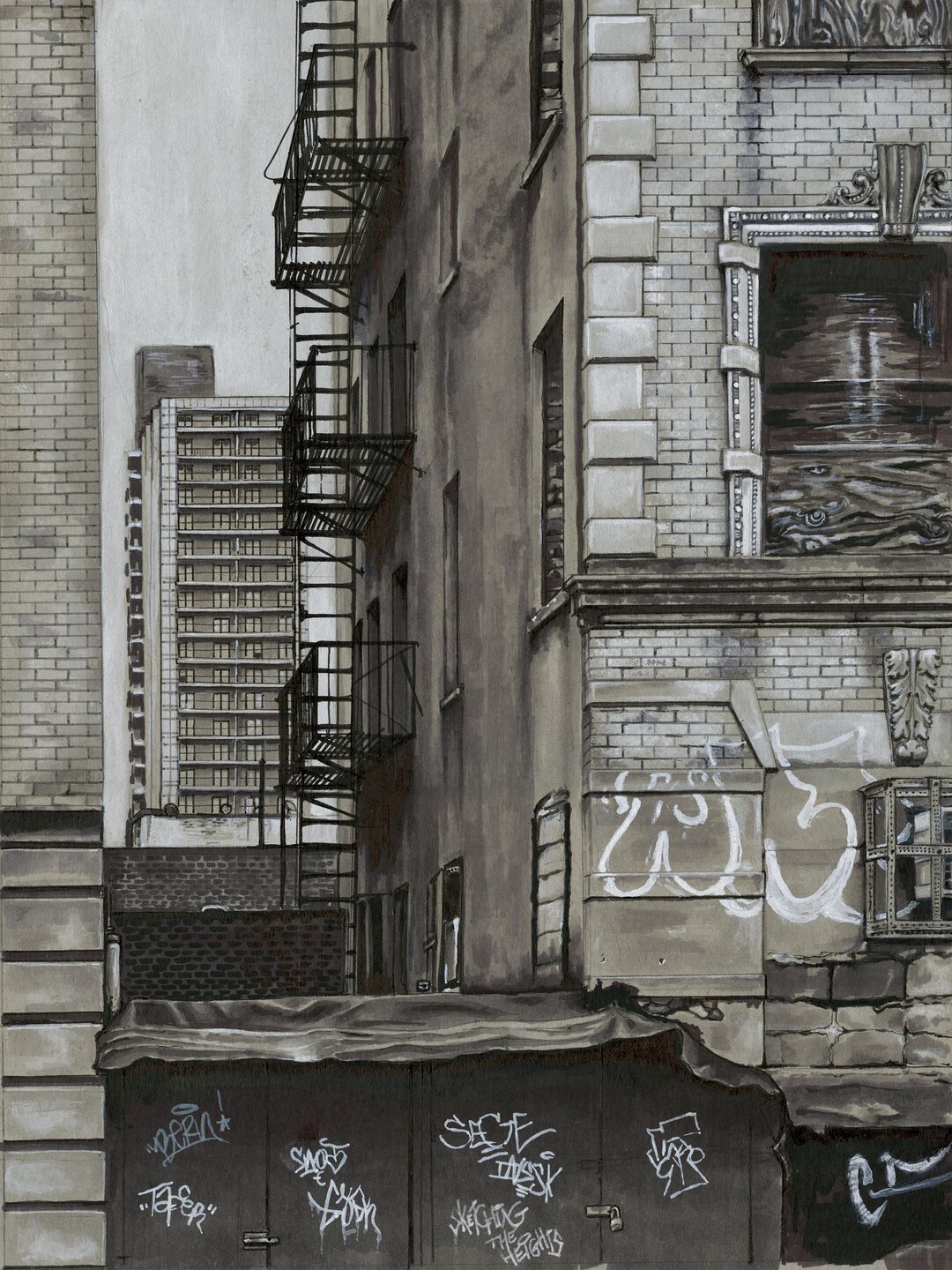 Alley View - Giclee Fine Art Print NYC Street Scene - Etsy