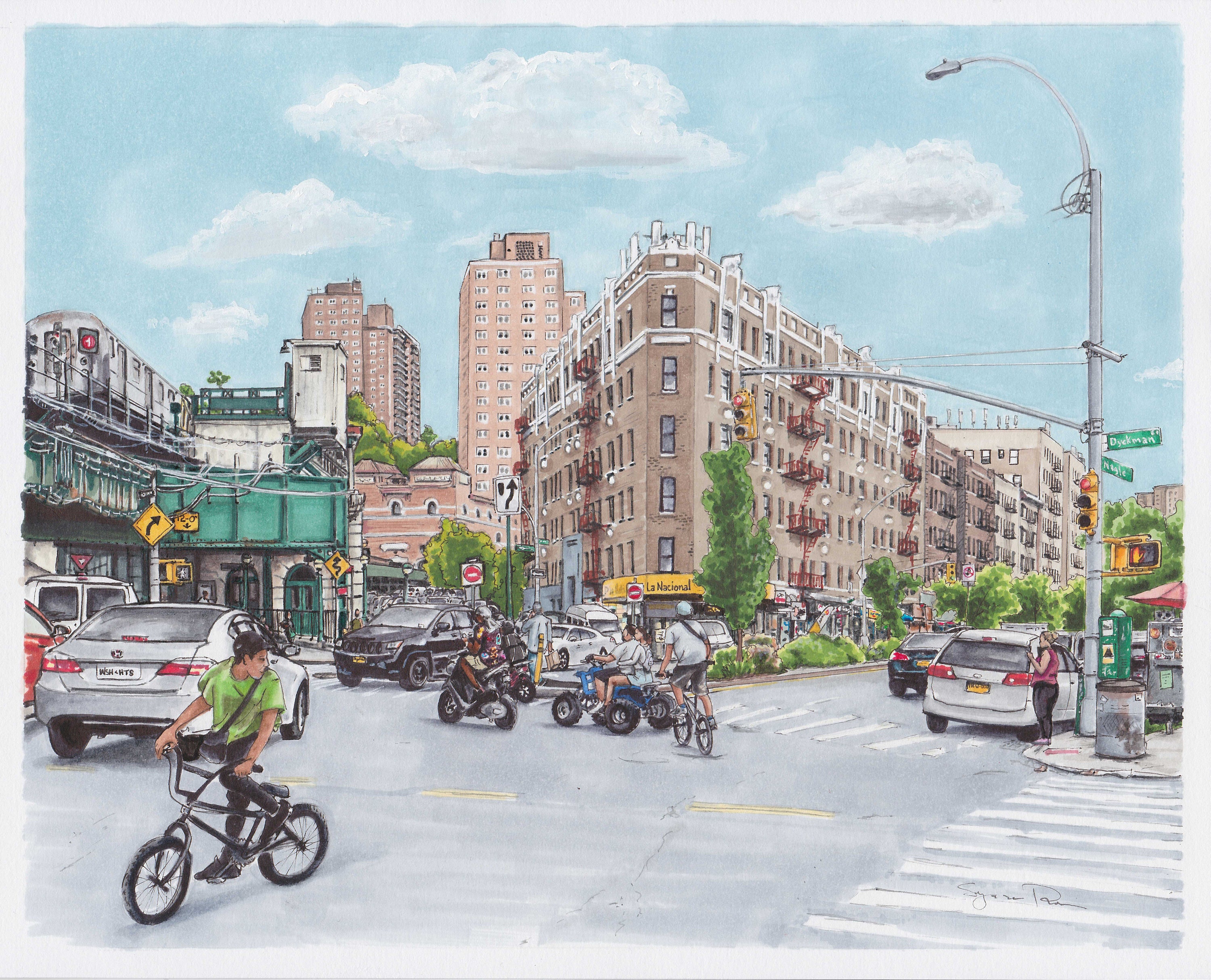 Dyckman Ave 1 Train NYC Street Scene - Giclée Print - Etsy