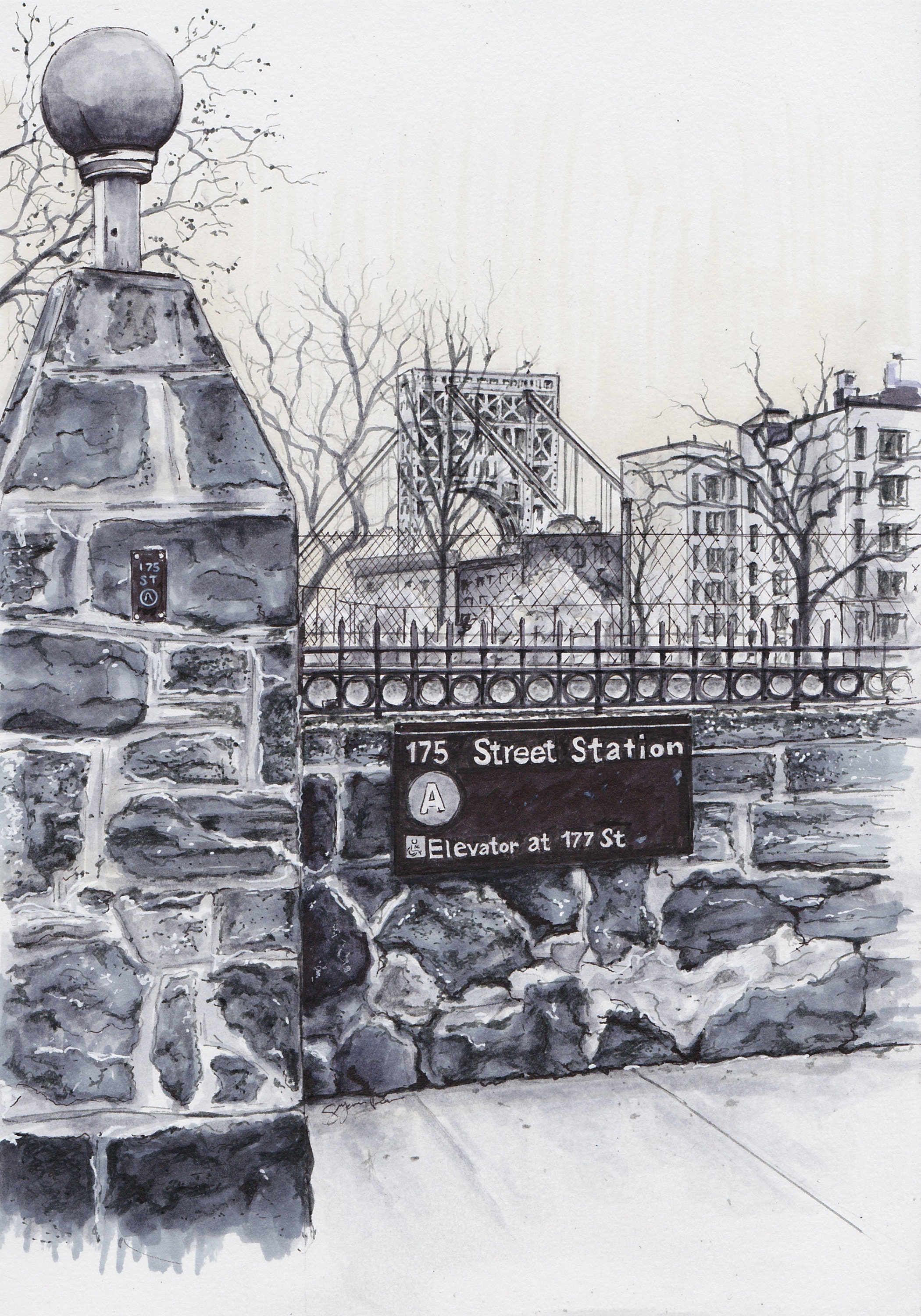 NYC 175th Street A Train Station Giclée Fine Art Print | Etsy