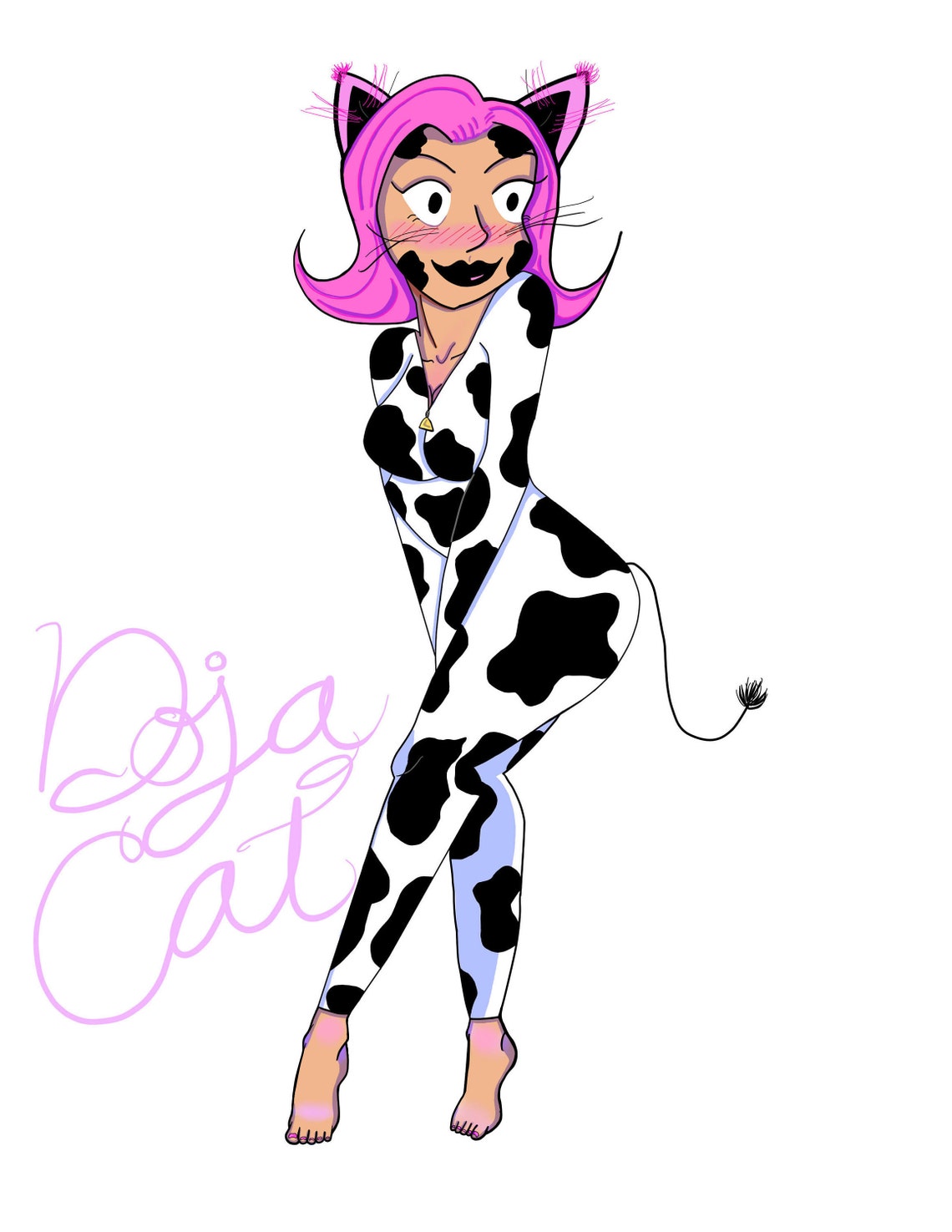 Doja Cat Animated portrait Art print Graphic design | Etsy