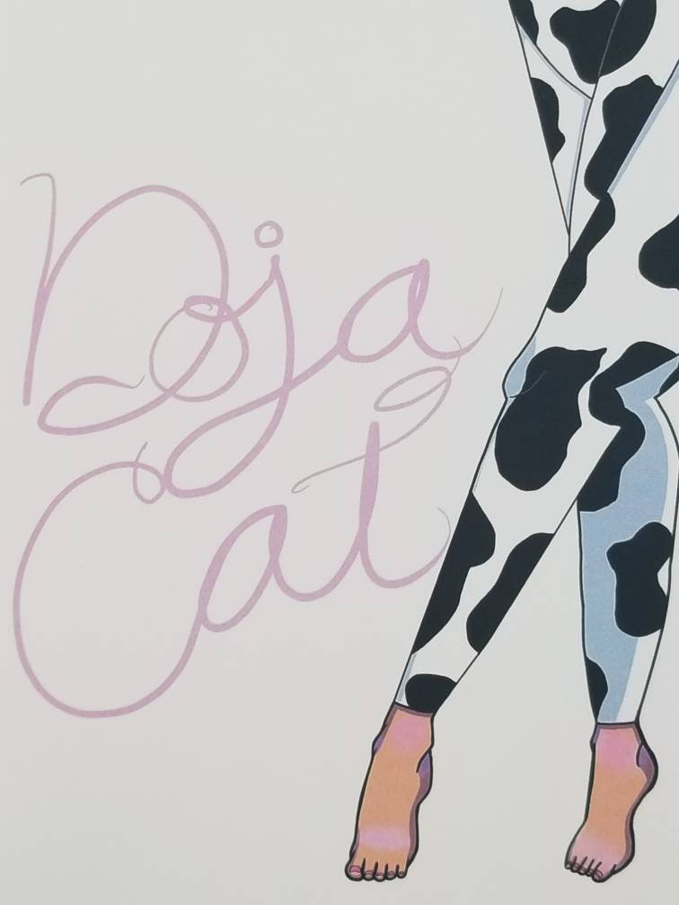 Doja Cat Animated portrait Art print Graphic design | Etsy