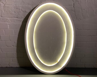 Artistic Oval Feature Light in Red Back Lit by LED - Etsy UK