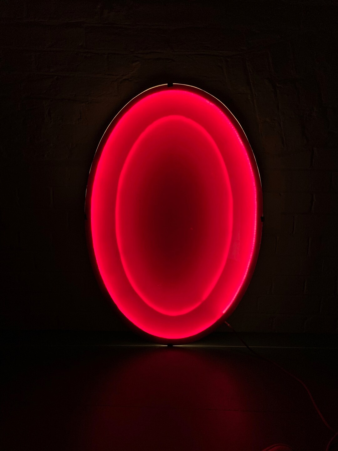 Artistic Oval Feature Light in Red Back Lit by LED - Etsy UK