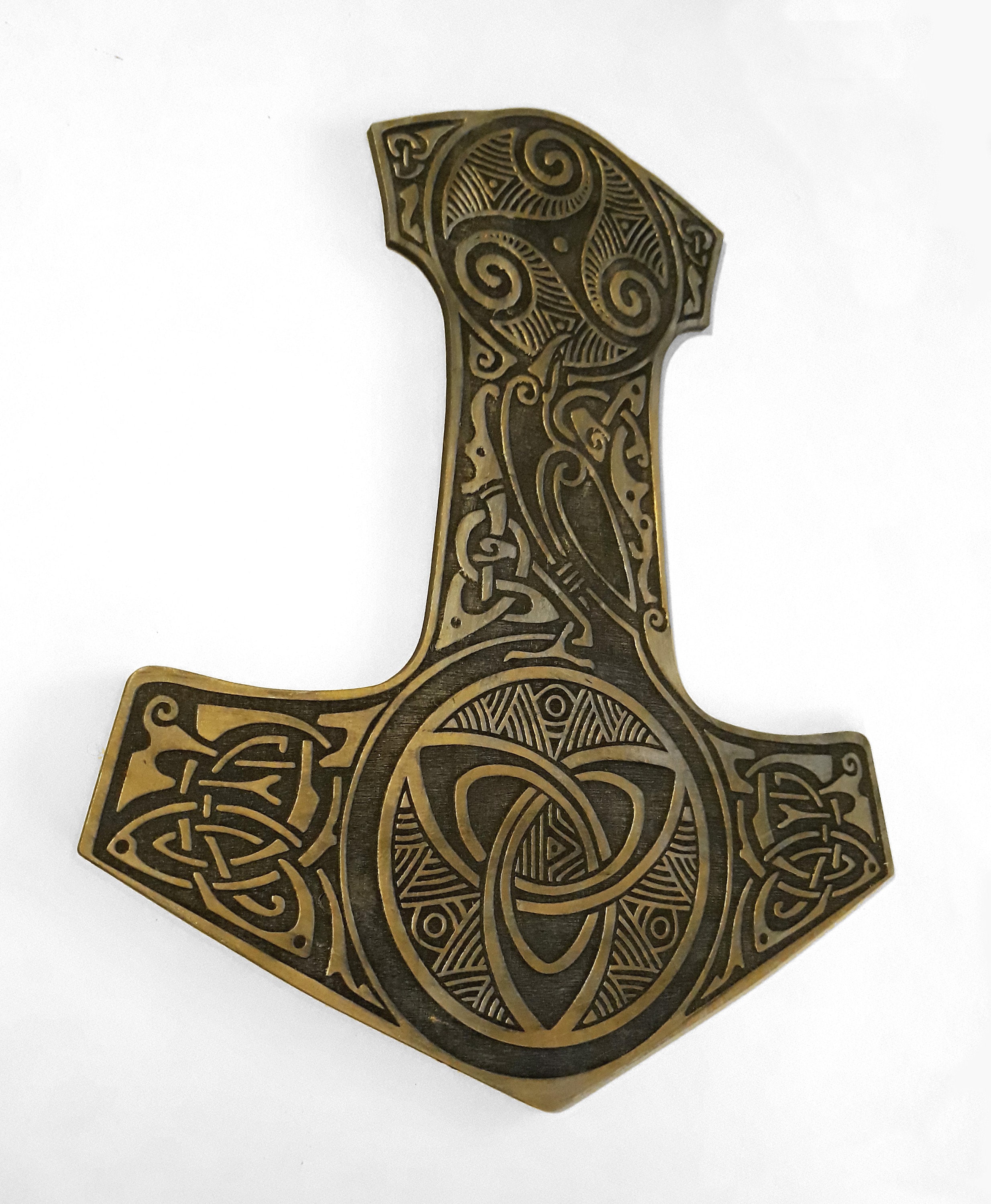 Mjolnir Etched Wood Large laser engraved decoration with | Etsy