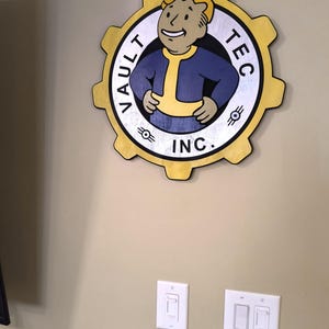 Vault Tec Logo - Fallout 4 Vault Boy - Wood Wall Decoration - Etsy