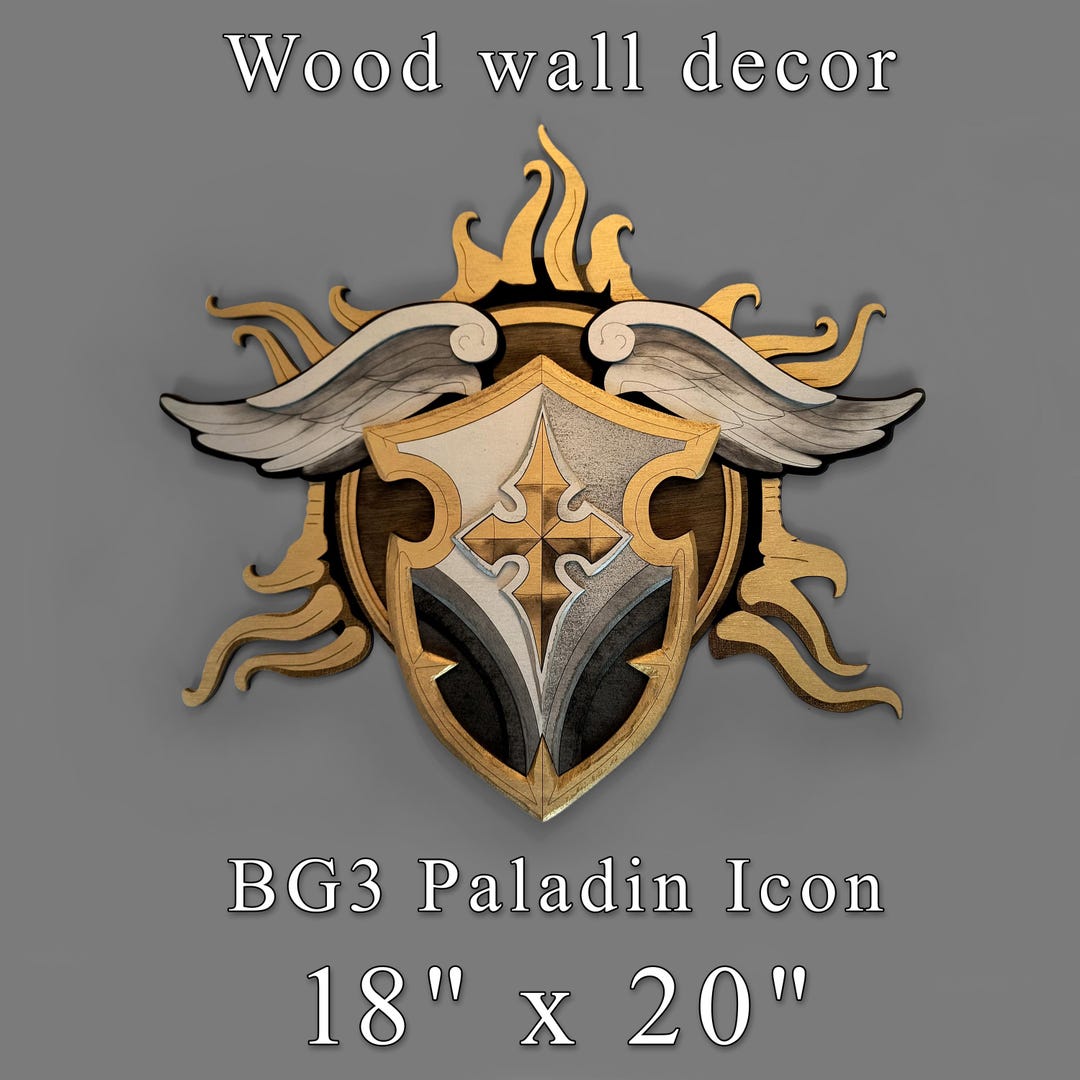 Paladin Class Icon - Baldur's Gate 3 Multilayer Laser Cut Wood Art ...