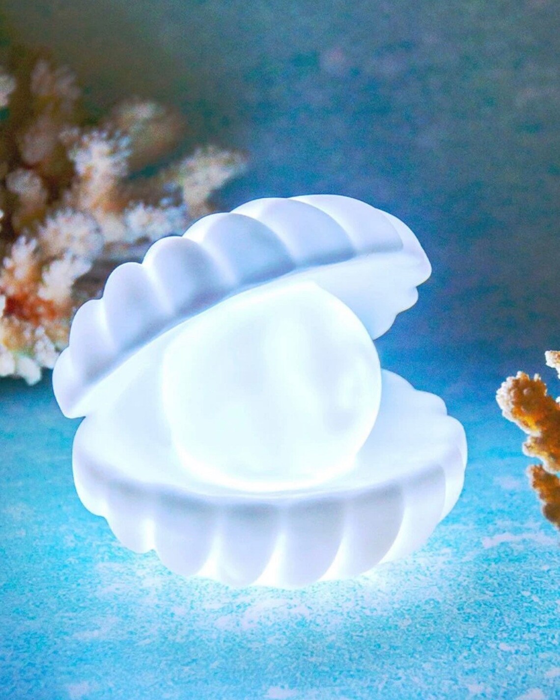 White Shell Pearl Night Light Home Decor Seashell | Etsy