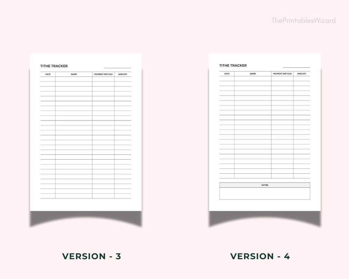 Simple Tithe and Offerings Tracker, Church Tithing Log and Record ...