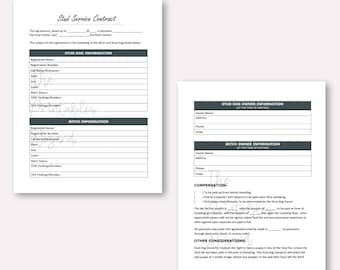 Stud Dog Owner Breeding Contract, Editable Canva Template, Instant Download, 5 Pages - Etsy