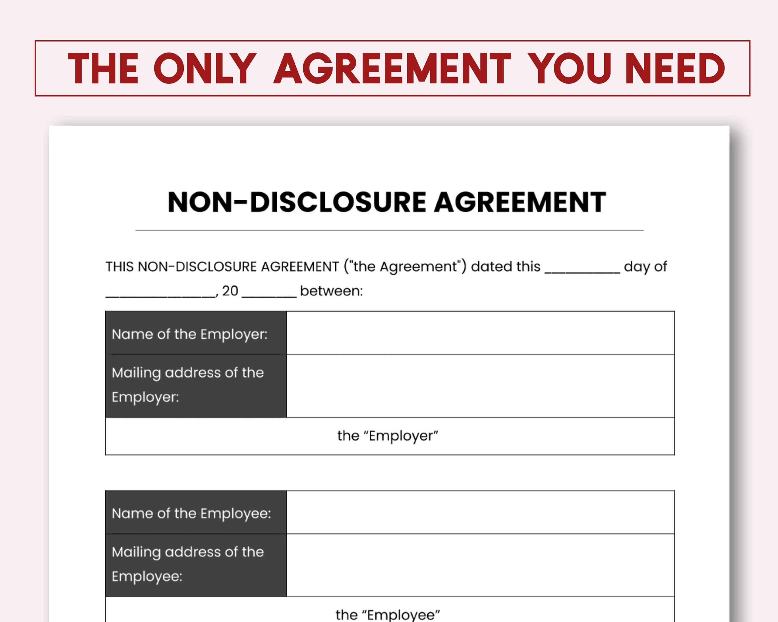 Non Disclosure Agreement (employer and Employee) - Etsy