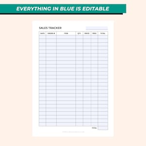 Sales Tracker Template - Track Sales, Costs & Profits | Printable and ...