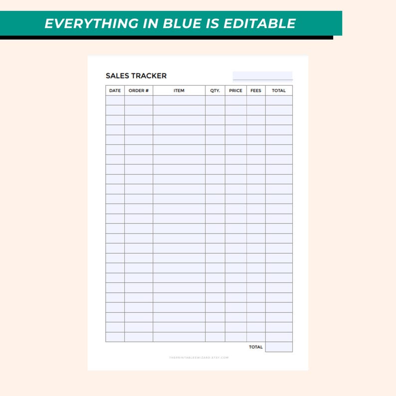 Sales Tracker Template - Track Sales, Costs & Profits | Printable and ...