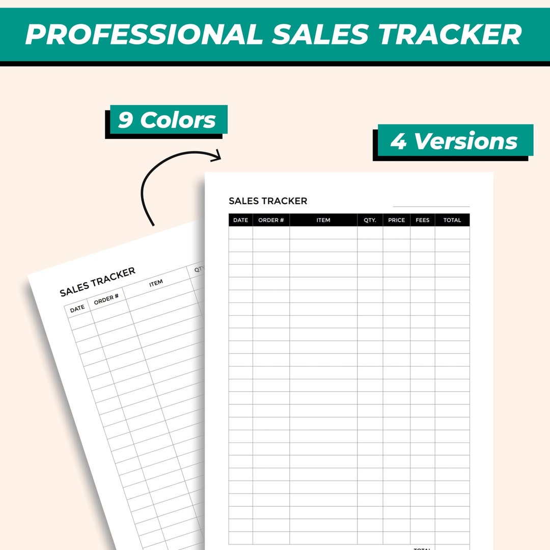 Sales Tracker Template - Track Sales, Costs & Profits | Printable and ...