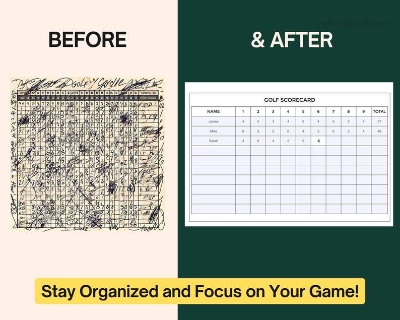 Best Golf Scorecard Template | Printable, Fillable and Editable PDF - Etsy