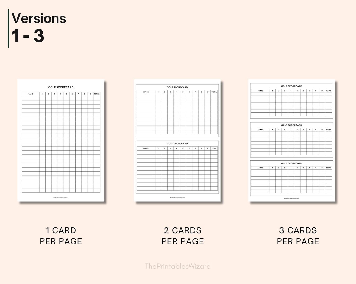 Best Golf Scorecard Template | Printable, Fillable and Editable PDF - Etsy