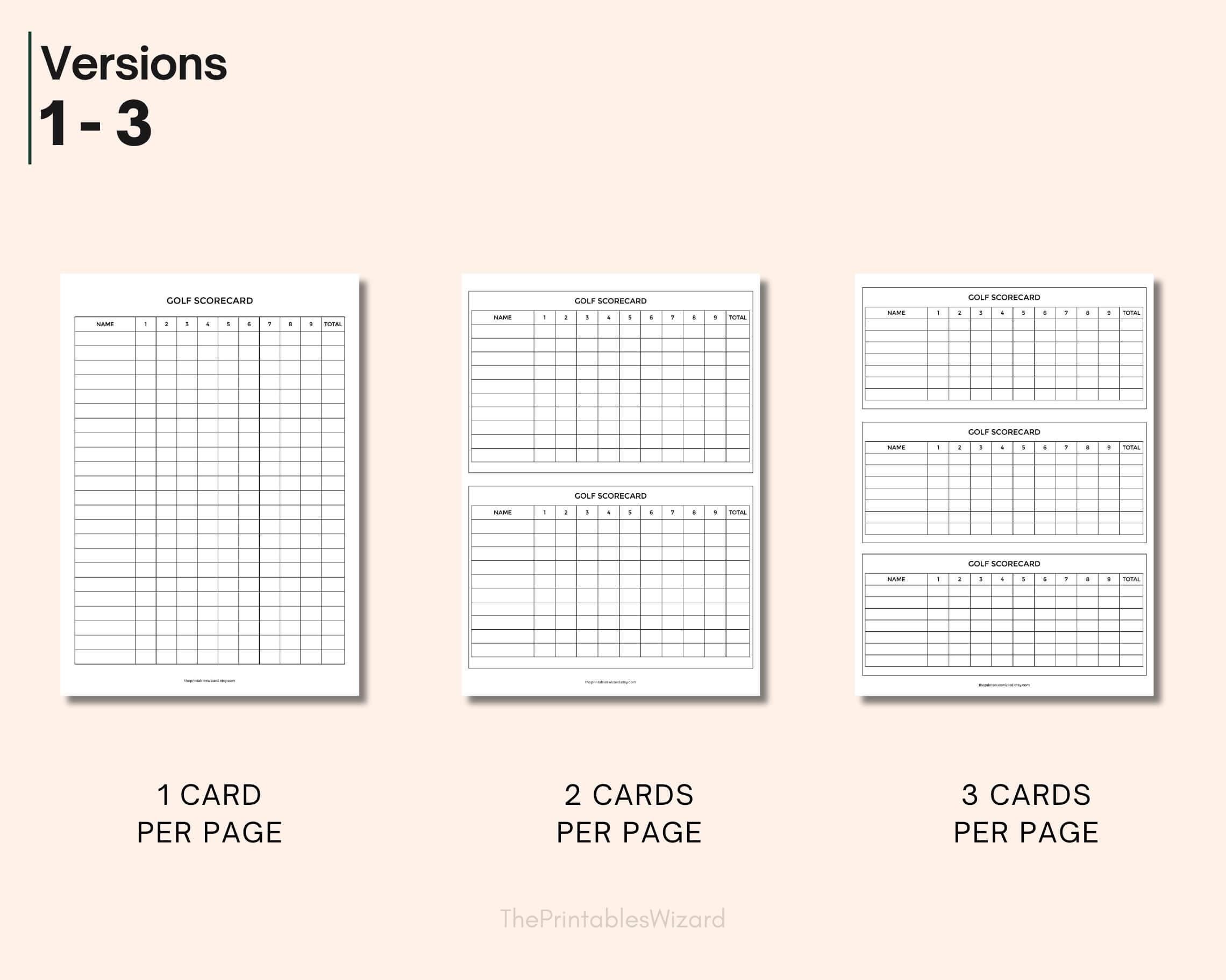 Best Golf Scorecard Template | Printable, Fillable and Editable PDF - Etsy