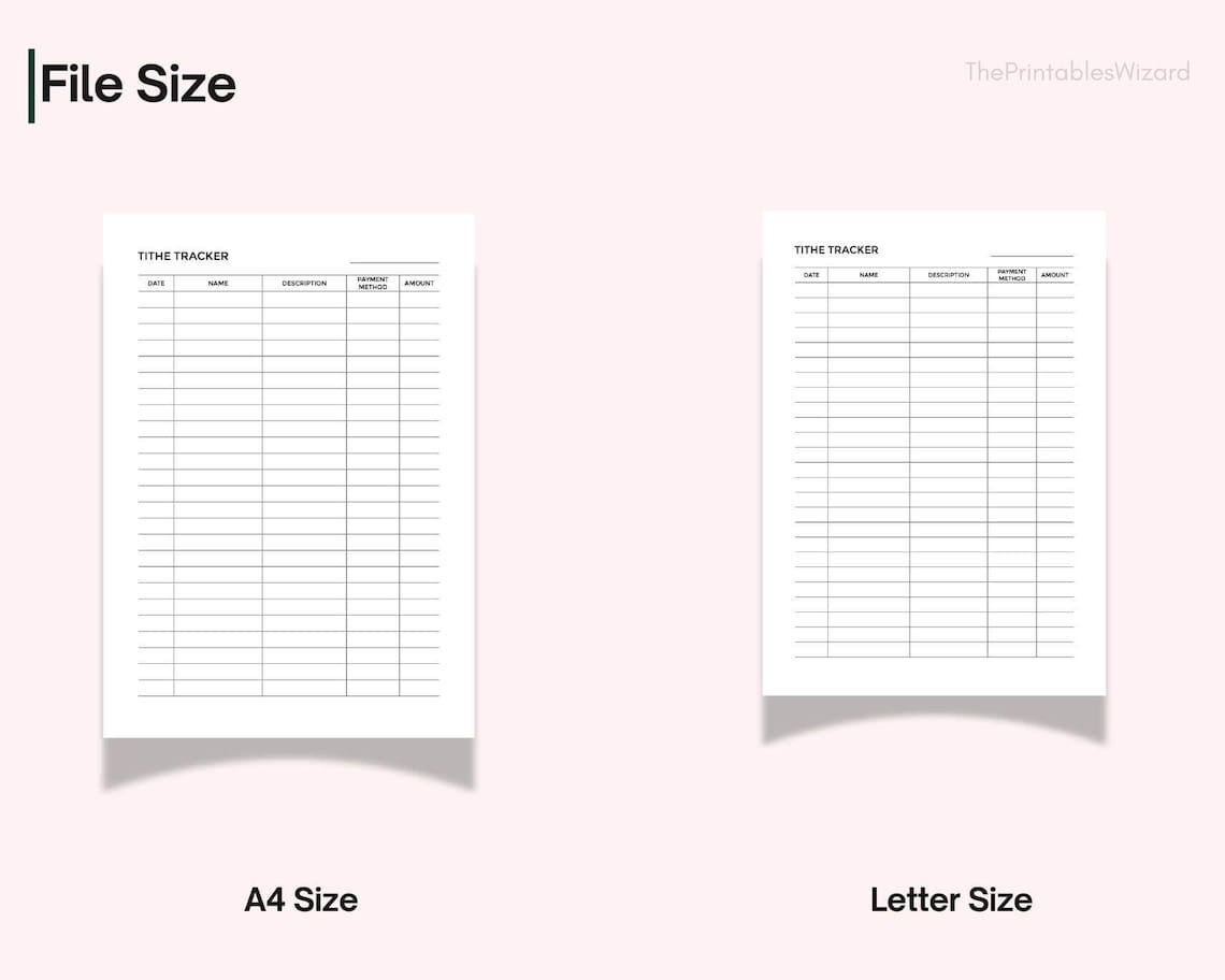 Simple Tithe and Offerings Tracker, Church Tithing Log and Record ...