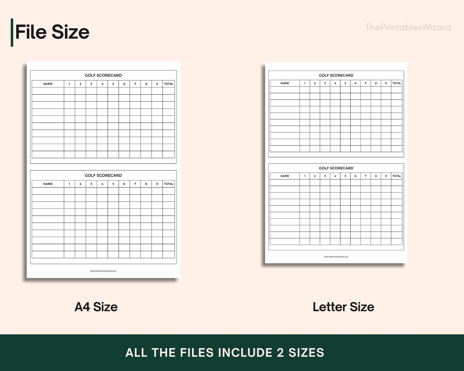 Best Golf Scorecard Template | Printable, Fillable and Editable PDF - Etsy