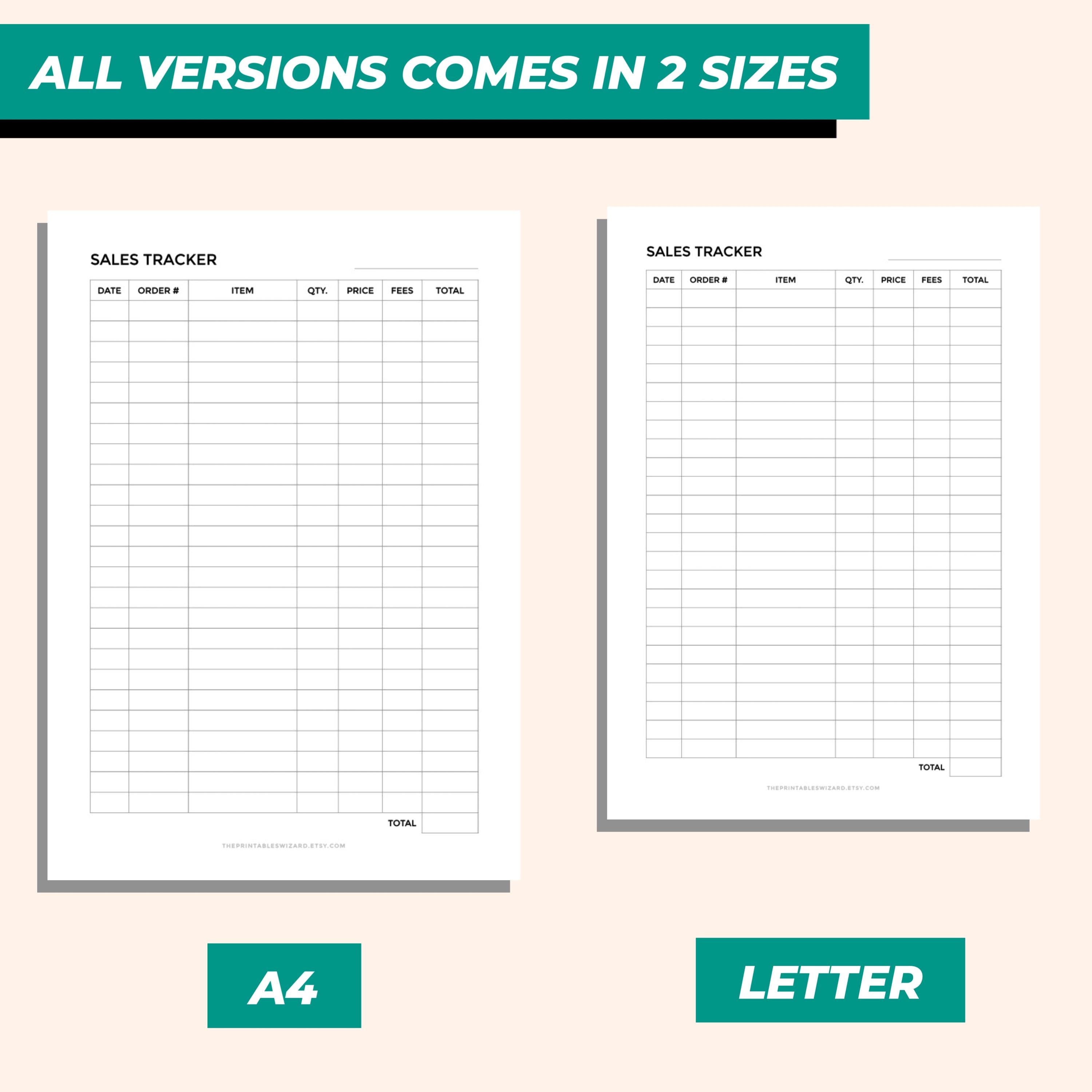 Sales Tracker Template - Track Sales, Costs & Profits | Printable and ...