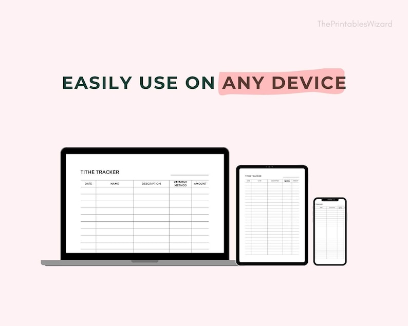 Simple Tithe and Offerings Tracker, Church Tithing Log and Record, Tithing Donations Tracking ...