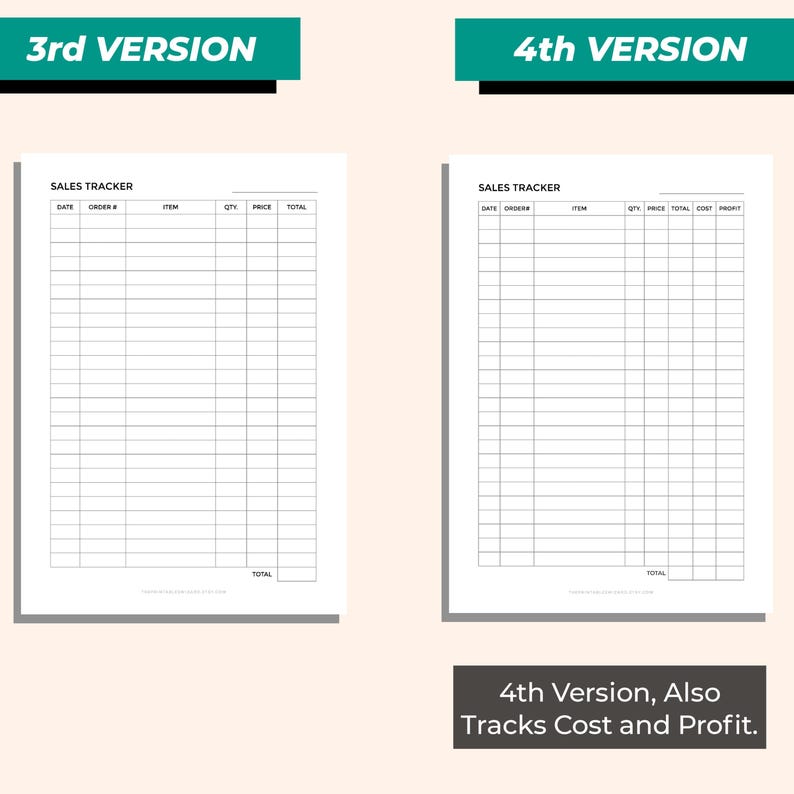 Sales Tracker Template - Track Sales, Costs & Profits | Printable and ...