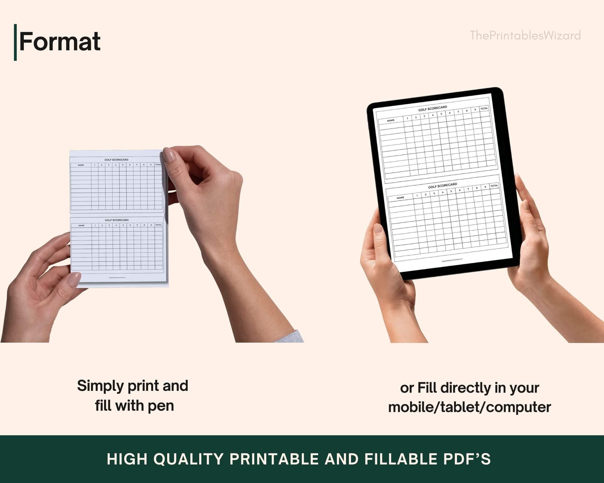 Best Golf Scorecard Template | Printable, Fillable and Editable PDF - Etsy