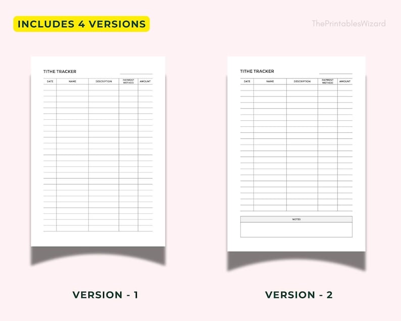Simple Tithe and Offerings Tracker, Church Tithing Log and Record ...