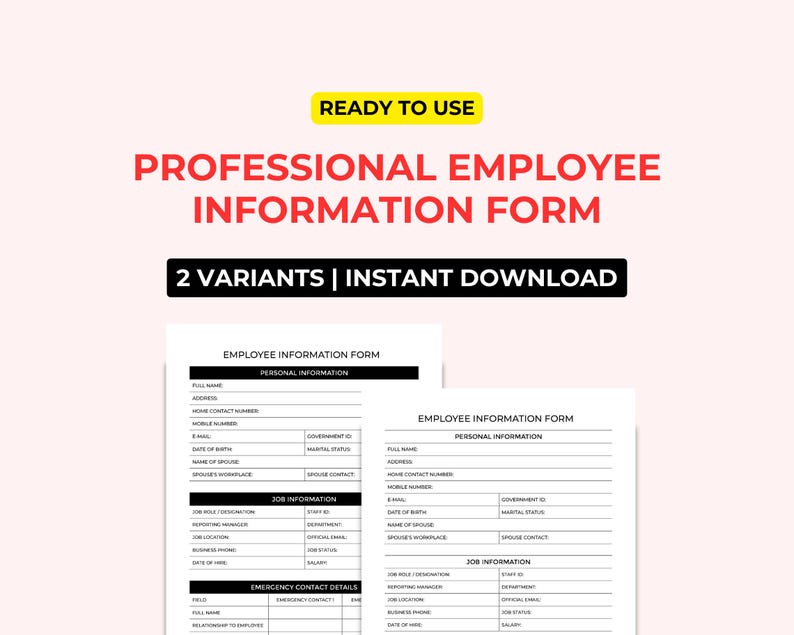 Employee Onboarding Checklist & Forms - Editable Templates for HR ...