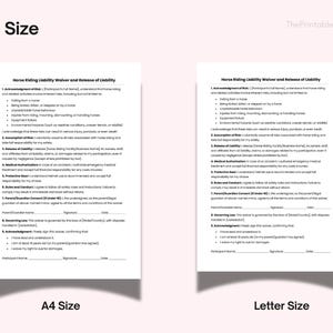 Editable Horse Riding Release Template, Equestrian & Equine Liability ...
