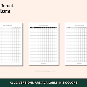 Best Golf Scorecard Template | Printable, Fillable and Editable PDF - Etsy