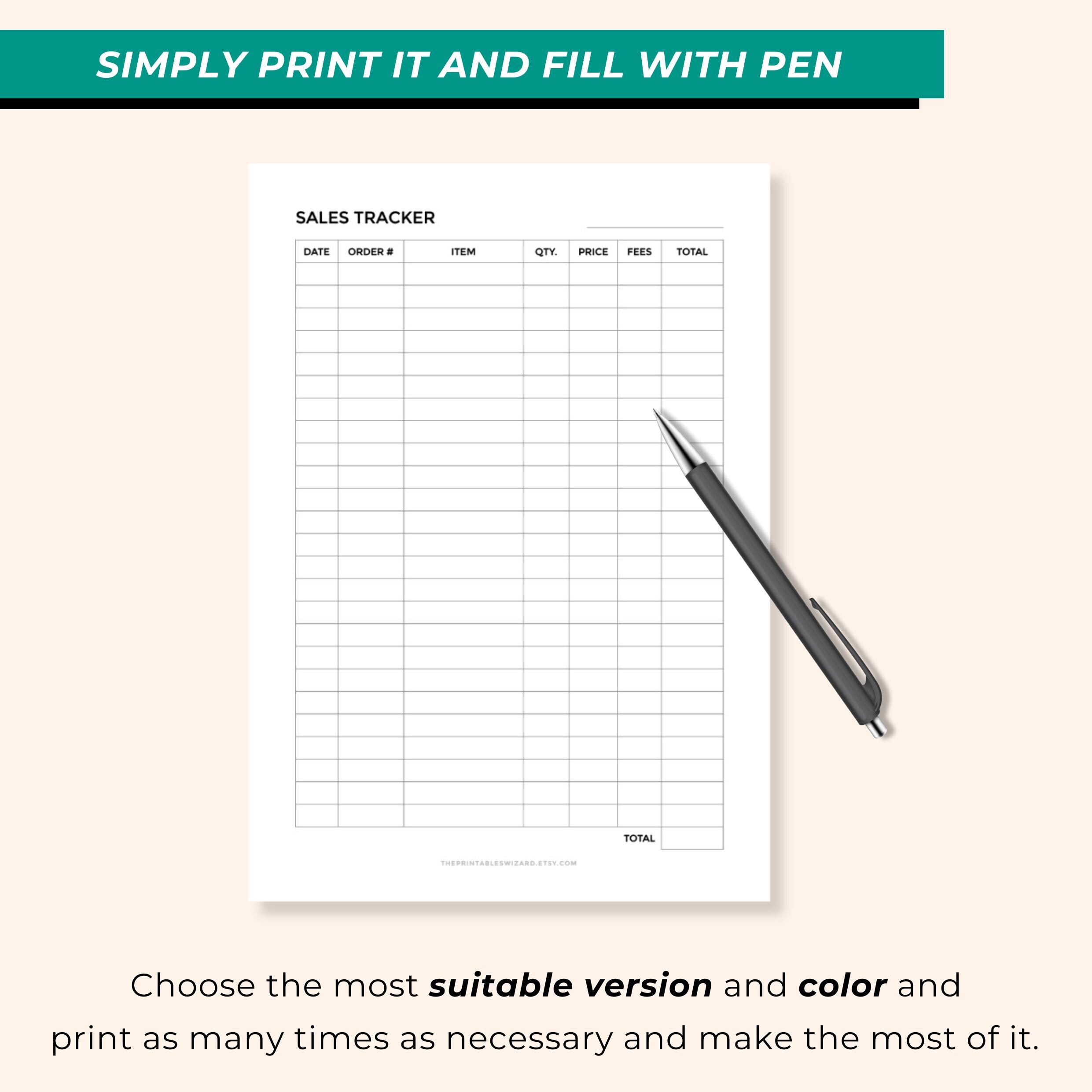 Sales Tracker Template - Track Sales, Costs & Profits | Printable and ...
