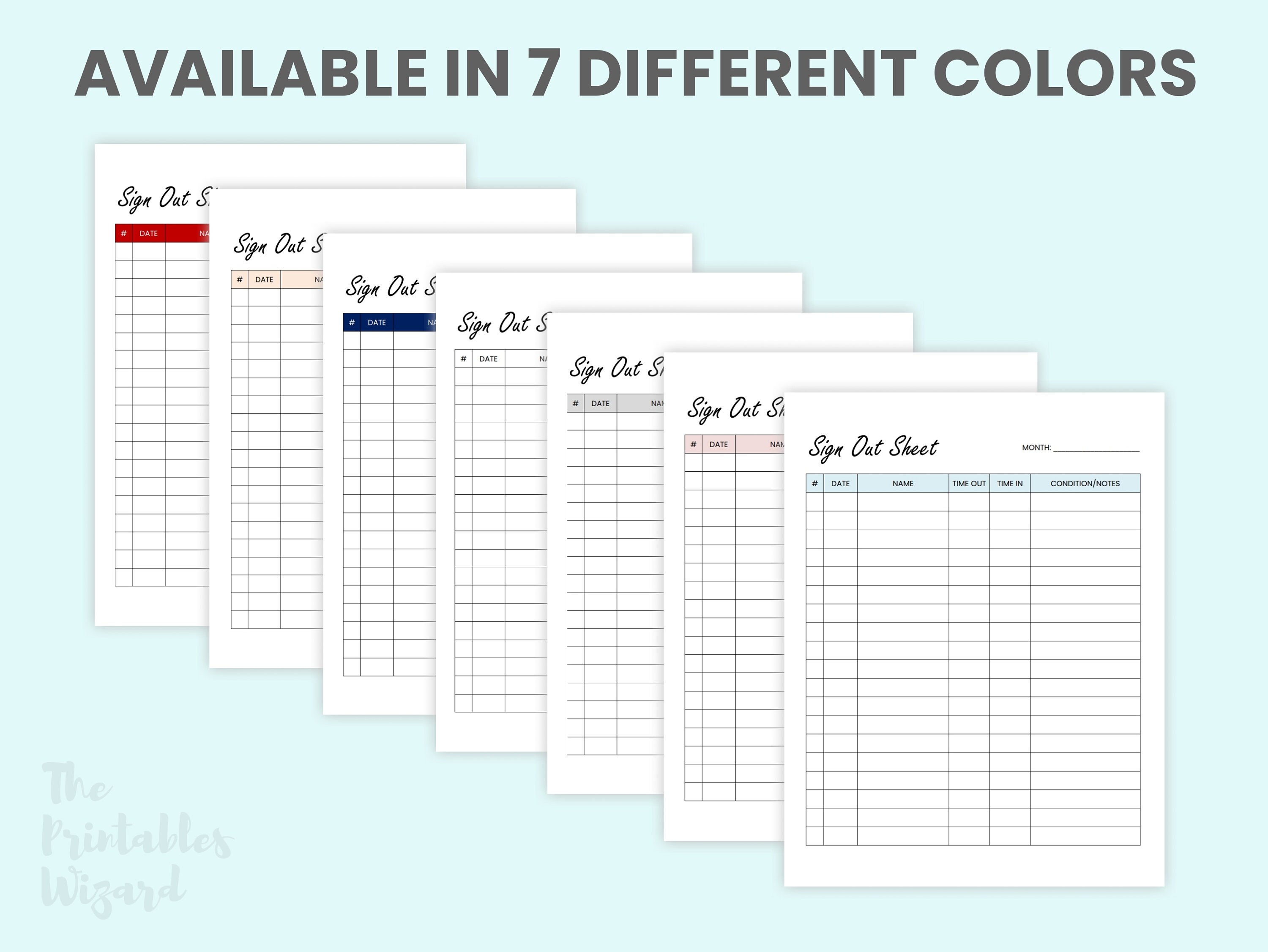 Equipment Sign Out Sheet Template - Etsy