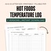 Printable Hot Food Temperature Log Sheet. Digital Download PDF Template ...