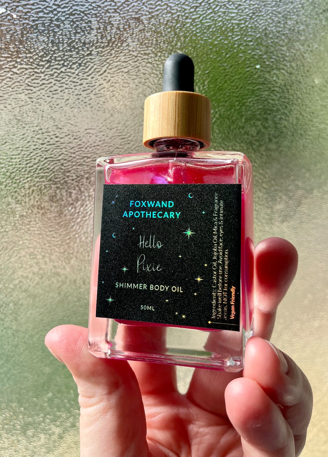 Hello Pixie Hot Pink Shimmer Vegan Body Oil - Etsy