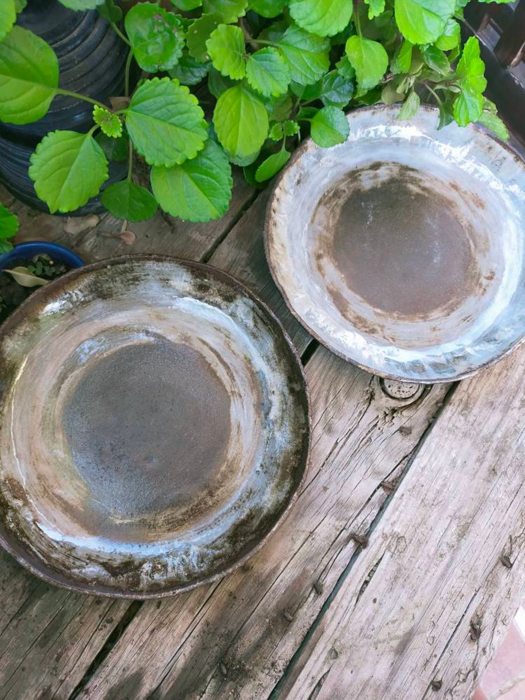 Rustic Ceramic Plates in Black Refractory Clay. Handmade. Unique ...