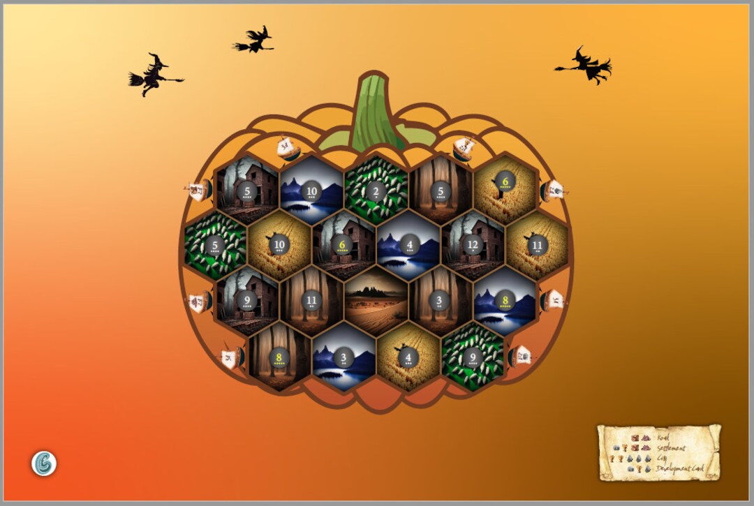 Custom Gamesheet! Settlers of Catan Compatible. HALLOWEEN SERIES, 3-4 ...