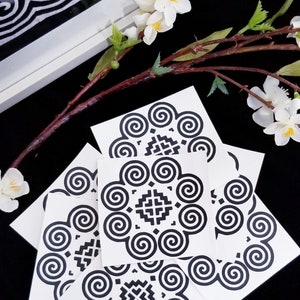 Squared Hmong Elephant Print Vinyl Decalcs - Etsy