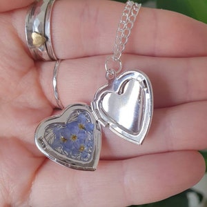 Forget Me Not Locket. Tiny Locket With Forget Me Not Real Flowers ...