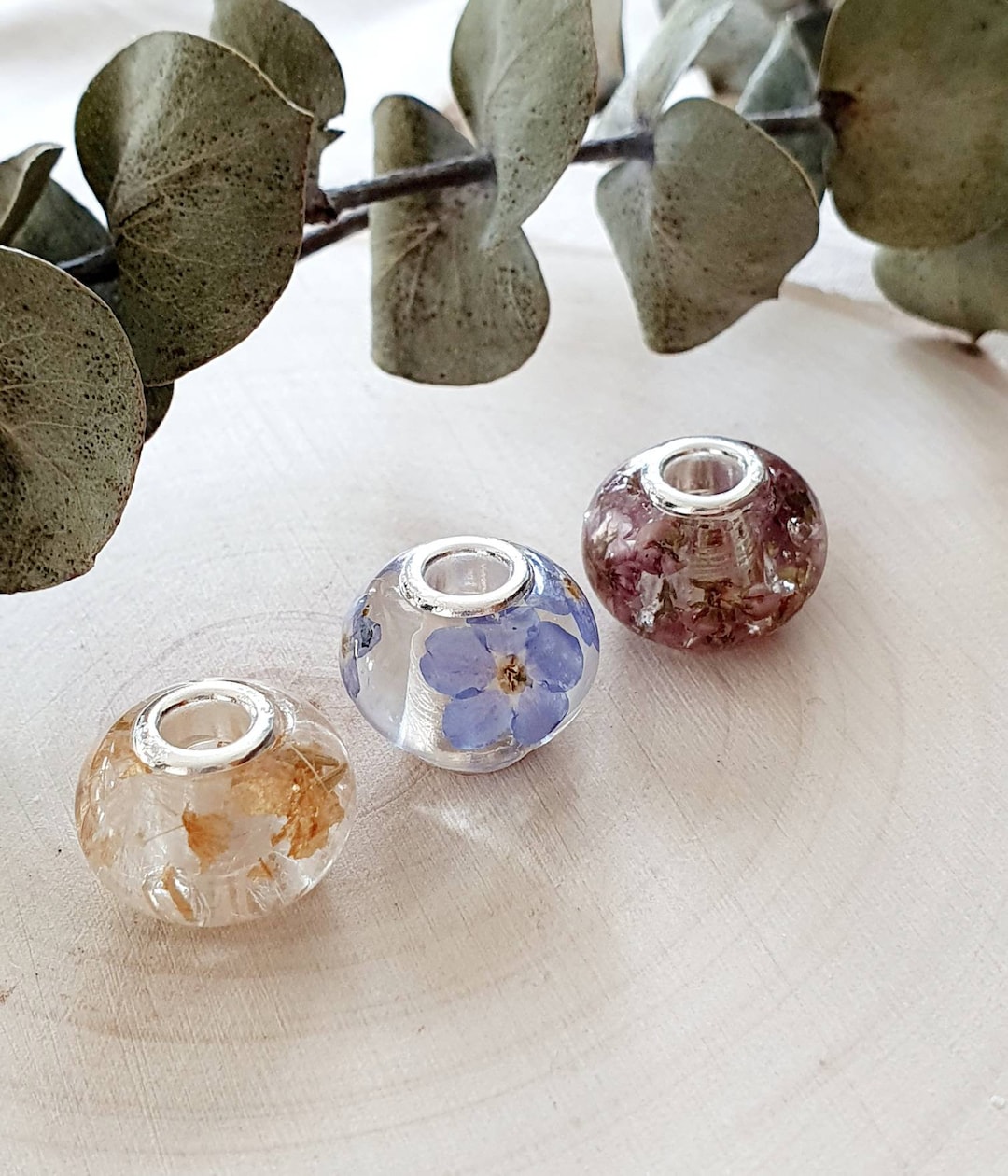 Flower Bead Charms. European Bead Charms for Pandora Style Bracelet ...