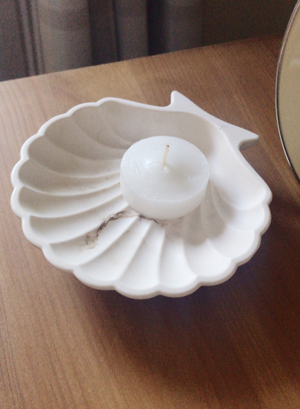 Seashell trinket dish in brown marble effect - Etsy.de