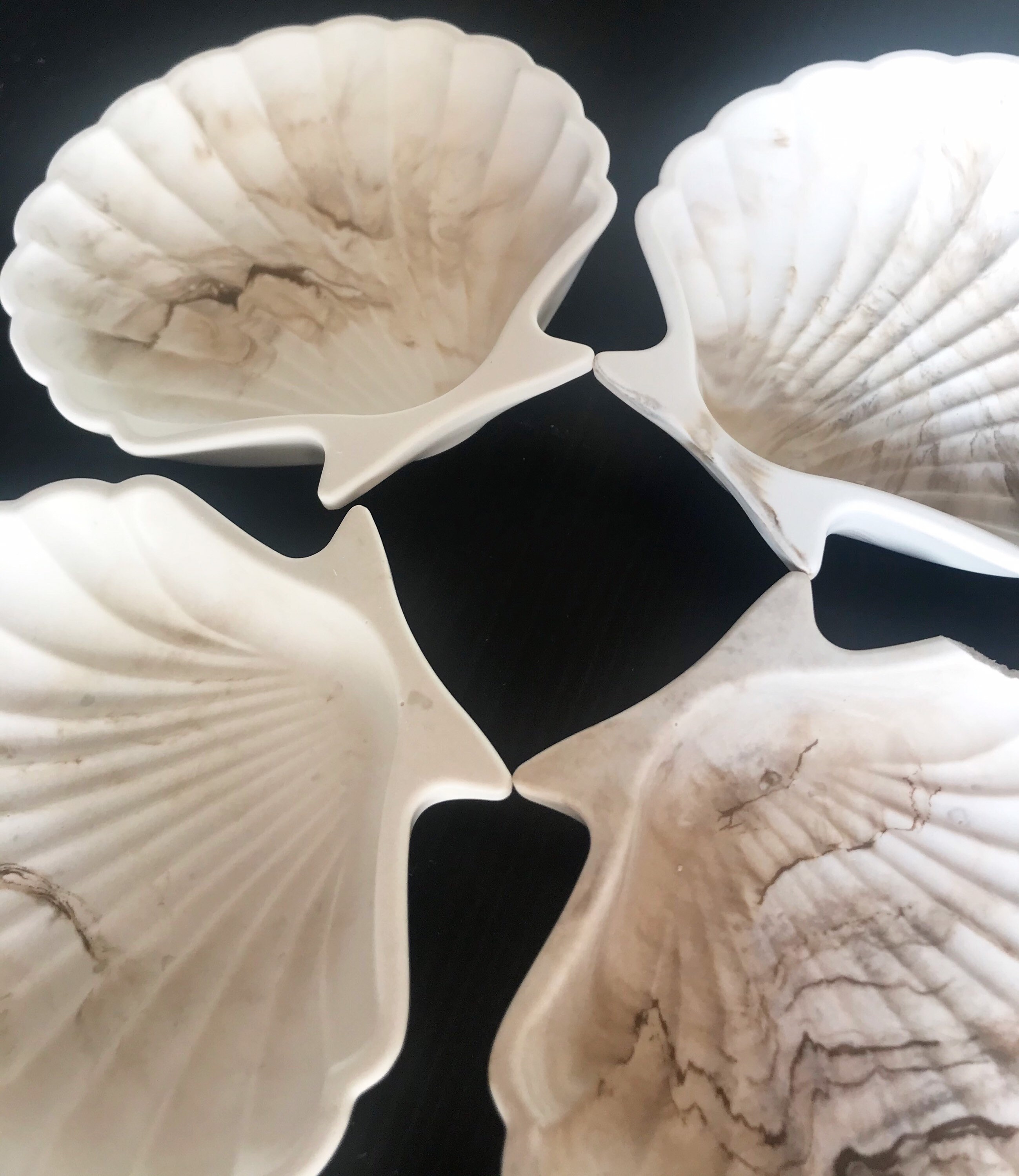 Seashell trinket dish in brown marble effect - Etsy.de