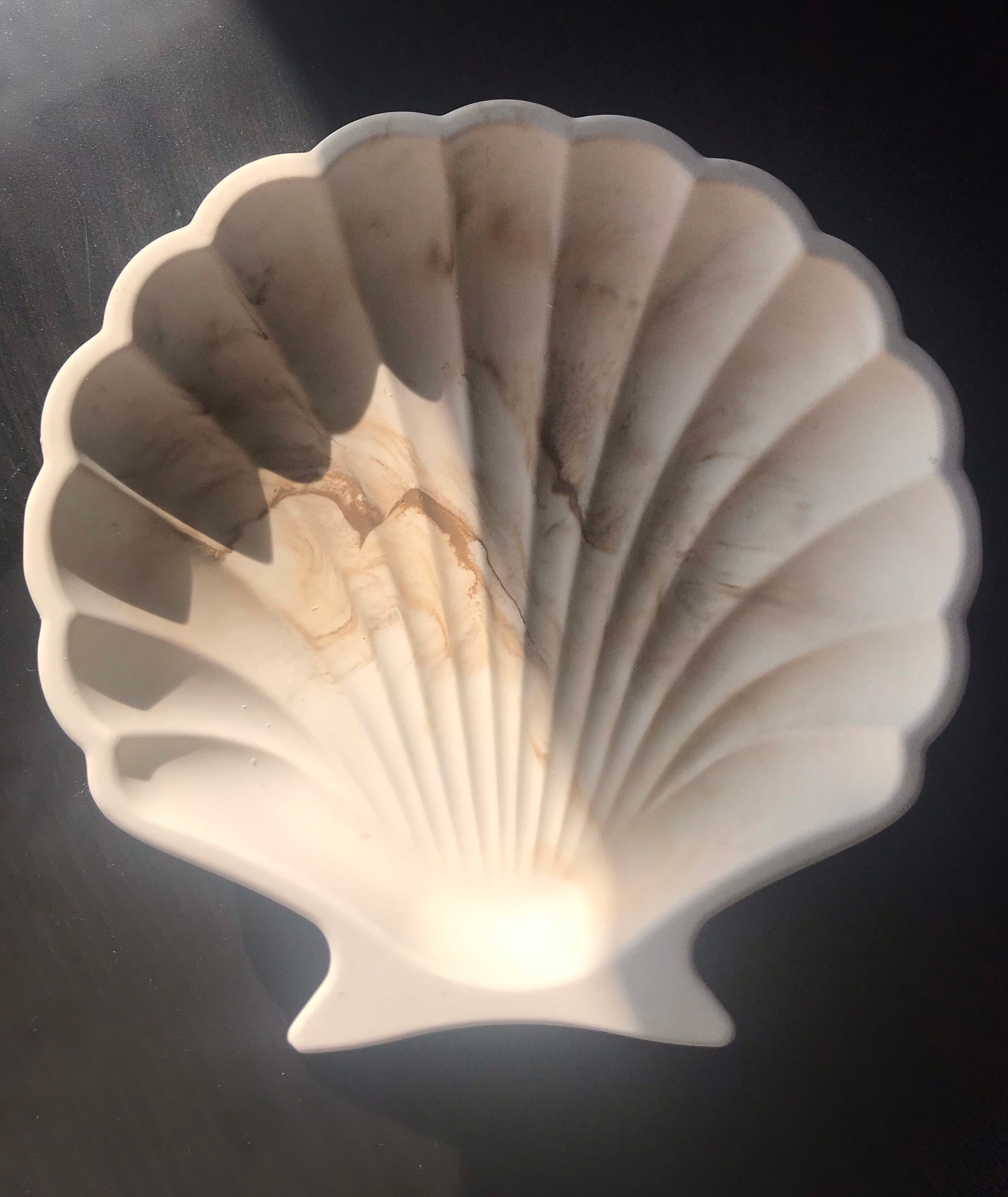 Seashell Trinket Dish in Brown Marble Effect - Etsy UK