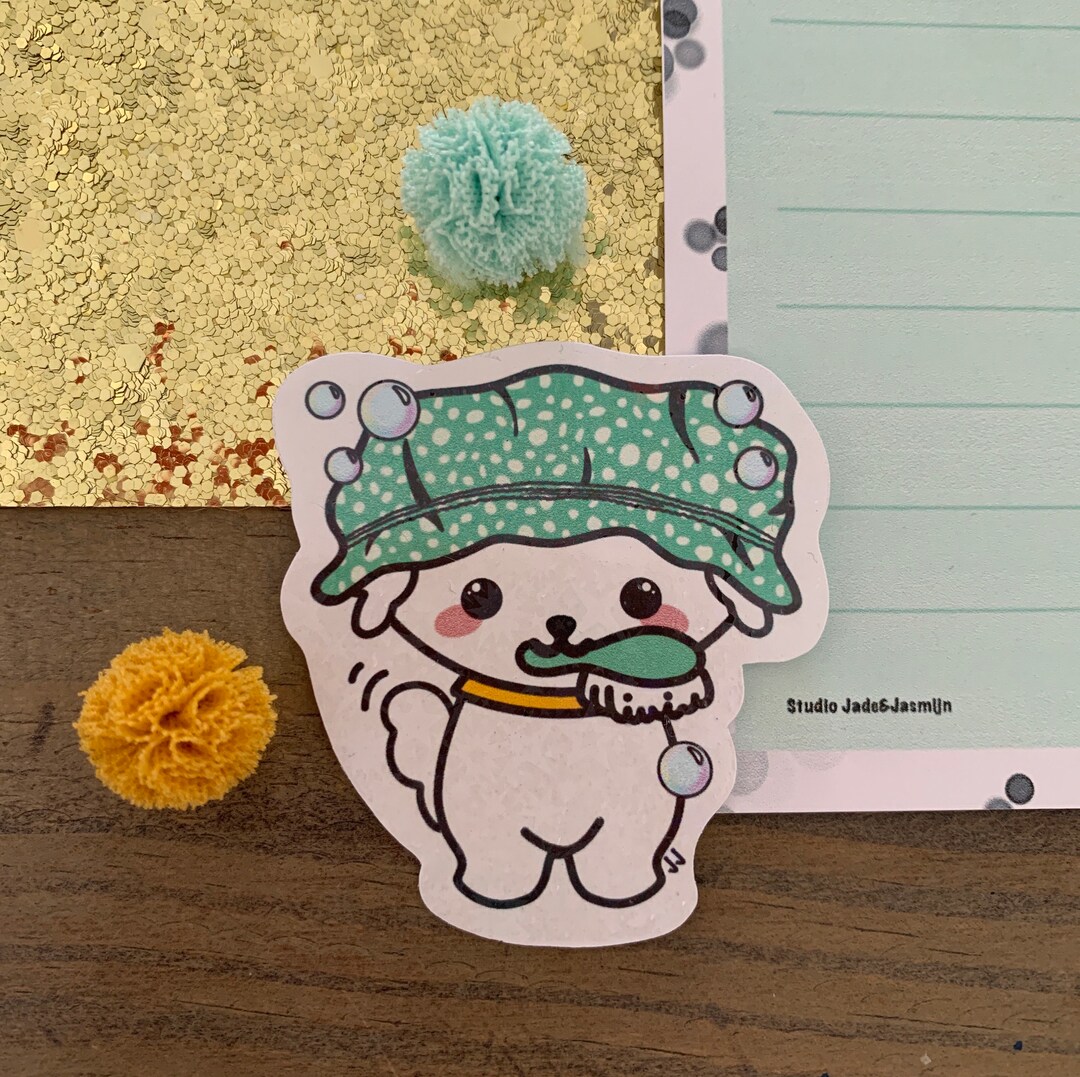 Bathtime Jade HOLOGRAPHIC Die Cut Sticker Kawaii Stickers Cute Stickers ...