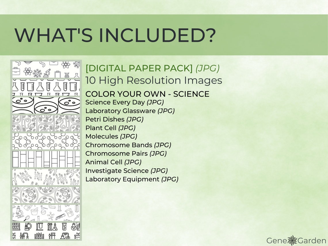 Color Your Own Science Digital Paper Back to School - Etsy