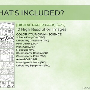 Color Your Own! Science Digital Paper | Back to School Pattern, Science ...