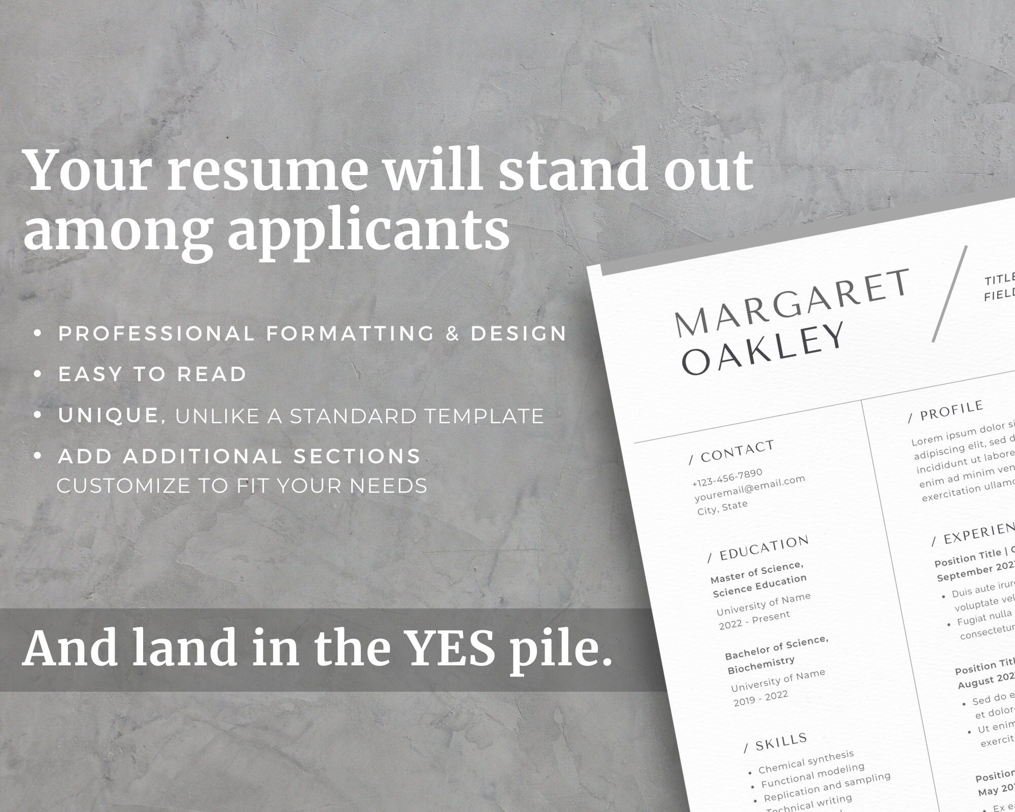 Minimalist Monochromatic Resume Template Simple CV Template ...