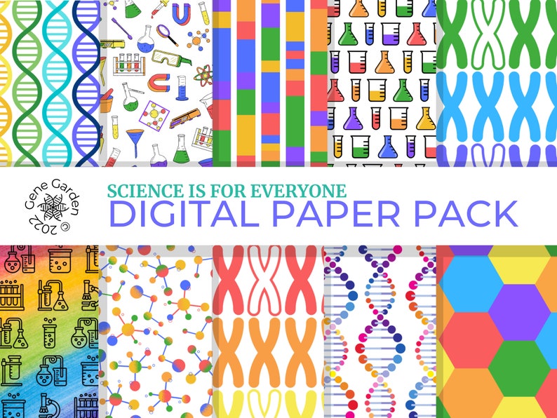 Science is for Everyone! Rainbow Digital Paper | Back to School Pattern ...