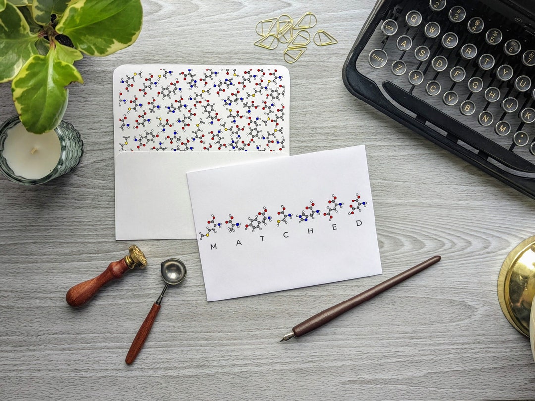 MATCHED Amino Acid Science Greeting Card | Match Day | Residency ...