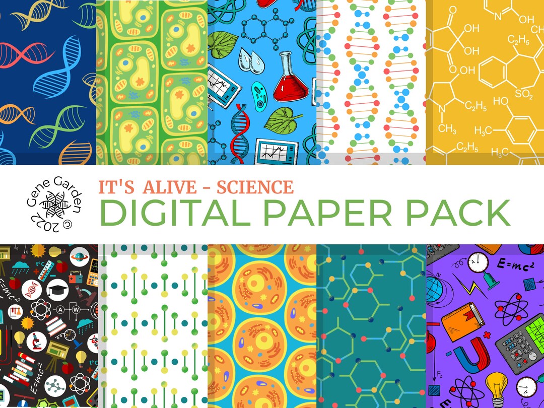 Science Digital Paper Pack: Biology, Chemistry, Physics (digital ...