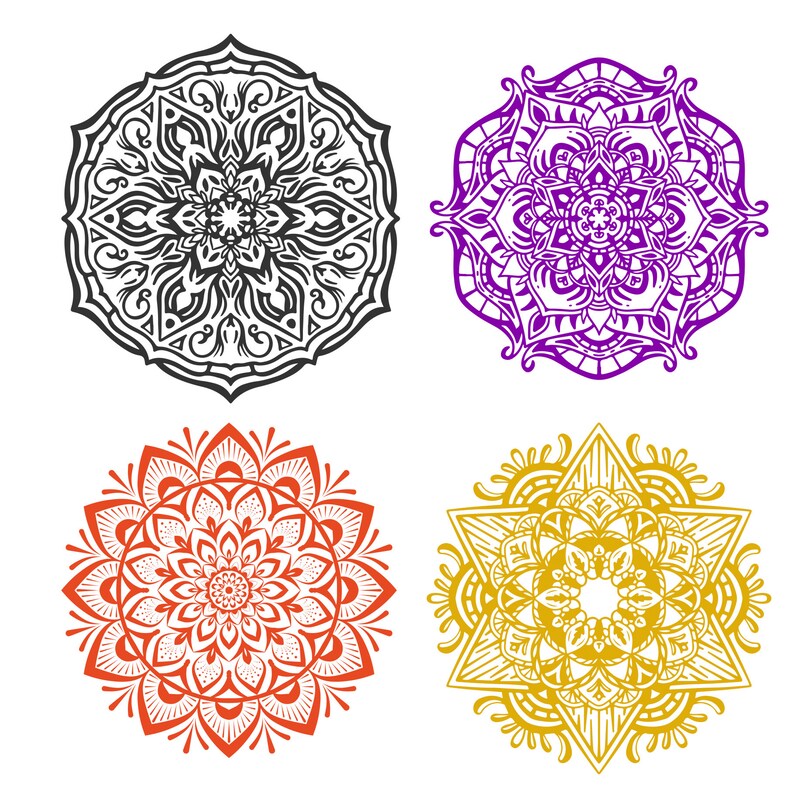 Mandala Set Svg Bundle• Mandala Pattern Svg• Mandala Designs Template ...